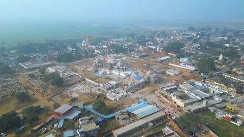 Ayodhya City Aerial view Shri Ram Mandir... | Stock Video | Pond5