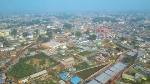 Ayodhya City Aerial view Shri Ram Mandir... | Stock Video | Pond5