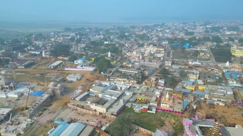 Ayodhya City Aerial view Shri Ram Mandir... | Stock Video | Pond5