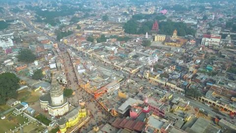 Ayodhya Drone view Shri Ram Mandir, Shri... | Stock Video | Pond5