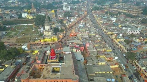Ayodhya Drone view Shri Ram Mandir, Shri... | Stock Video | Pond5