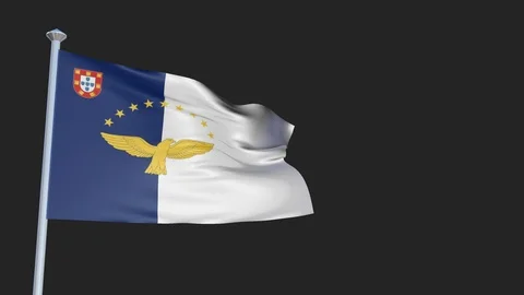 Azores - Loopable 3D flag animation with... | Stock Video | Pond5