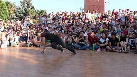 B-girl. Music and Breakdancing party | Stock Video | Pond5
