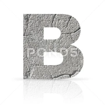B letter cracked cement texture Stock Image ~ #100789266
