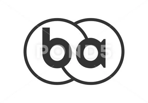 BA business company emblem with outline rounds and letters b a. Logo ...