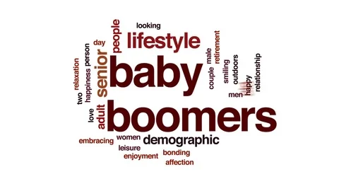 Baby boomers animated word cloud, text d... | Stock Video | Pond5