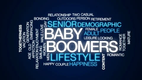 Baby boomers animated word cloud, text d... | Stock Video | Pond5
