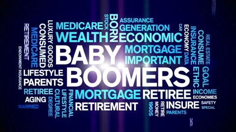 Baby Boomers animated word cloud,animati... | Stock Video | Pond5