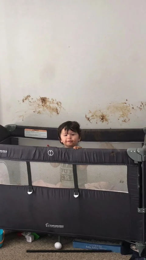 Baby Covers Crib In Smeared Poop, usa - ... | Stock Video | Pond5