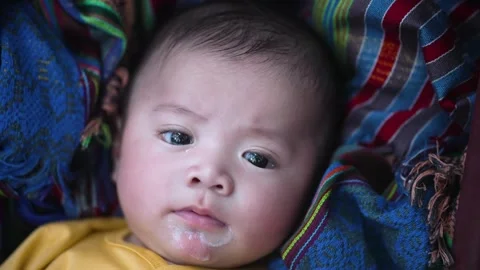 Baby cry because of hunger for milk lyin... | Stock Video | Pond5