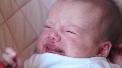 baby crying newborn close-up. newborn a ... | Stock Video | Pond5