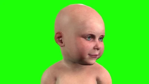 The baby face animation in green screen | Stock Video | Pond5
