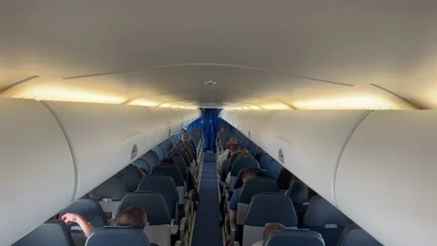 Back of Aircraft ceiling inside plane ca... | Stock Video | Pond5