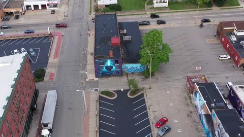 Back Alley Wall Murals on Old Brick Buil... | Stock Video | Pond5