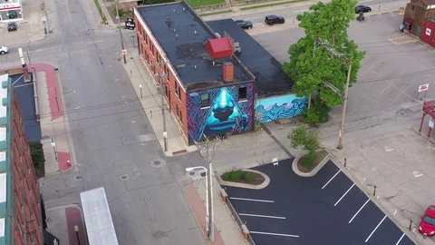 Back Alley Wall Murals on Old Brick Buil... | Stock Video | Pond5