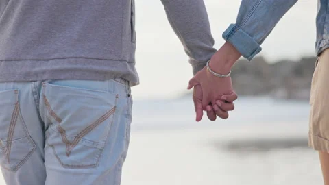 Back, holding hands and a couple at the ... | Stock Video | Pond5