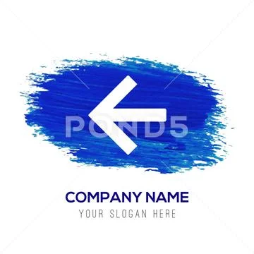 Back Icon - Blue watercolor background ~ Clip Art #96915327