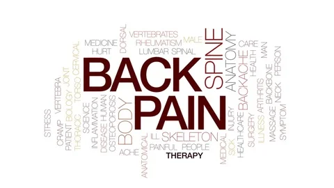 Back pain animated word cloud, text desi... | Stock Video | Pond5