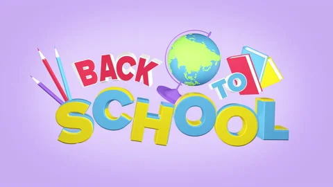 Back to School 3D animation 4K with titl... | Stock Video | Pond5
