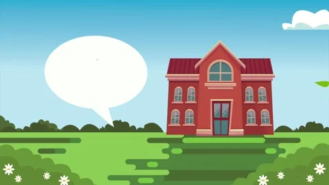 back to school animation with building f... | Stock Video | Pond5