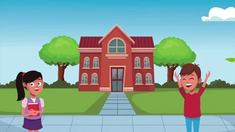 back to school animation with students k... | Stock Video | Pond5