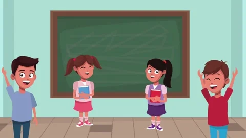 back to school animation with students k... | Stock Video | Pond5