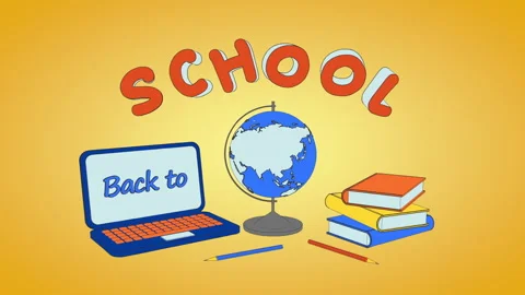 Back to School cartoon animation with la... | Stock Video | Pond5
