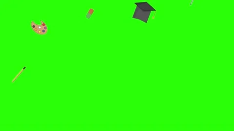 Back to school elements animation on gre... | Stock Video | Pond5