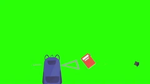 Back to school elements animation on gre... | Stock Video | Pond5