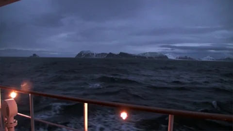 Back of ship at night on background of m... | Stock Video | Pond5