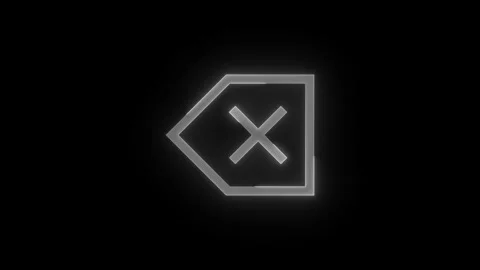 Back space cross symbol stroke icon glow... | Stock Video | Pond5