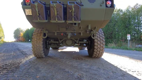 Back view of army vehicle used for speci... | Stock Video | Pond5