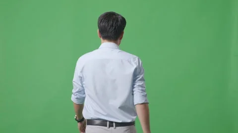 Back View Of Asian Business Man Walking ... | Stock Video | Pond5