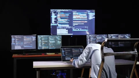 Back View Of Asian Male Programmer Leani... | Stock Video | Pond5