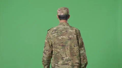 Back View Of Asian Man Soldier Walking A... | Stock Video | Pond5
