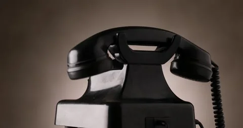 back view of black vintage rotary teleph... | Stock Video | Pond5