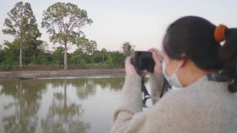 Back view close up of Asian woman standi... | Stock Video | Pond5