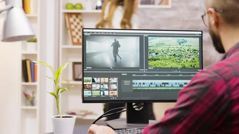 Back view of creative content creator wo... | Stock Video | Pond5