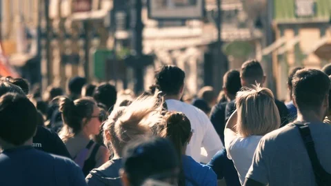 Back view of the crowd of people running... | Stock Video | Pond5