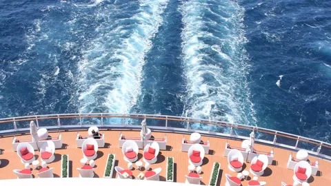 Back View Of Cruise Ship During Sailing ... | Stock Video | Pond5