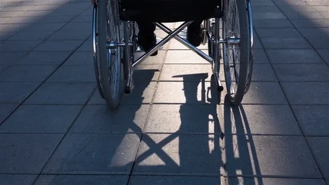 Back view of a disabled man in front of ... | Stock Video | Pond5