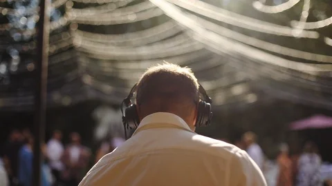 Back view of DJ at party background | Stock Video | Pond5