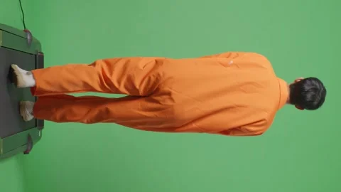 Back View Full Body Of Asian Male Prison... | Stock Video | Pond5