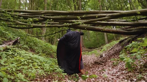 Back View Of A Grim Reaper In Black Hood... | Stock Video | Pond5