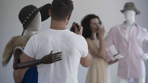 Back view of handsome man dancing with f... | Stock Video | Pond5