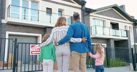 Back view on happy Caucasian family with... | Stock Video | Pond5