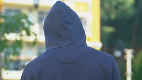 Hooded Man Back View Stock Video Footage | Royalty Free Hooded Man Back ...