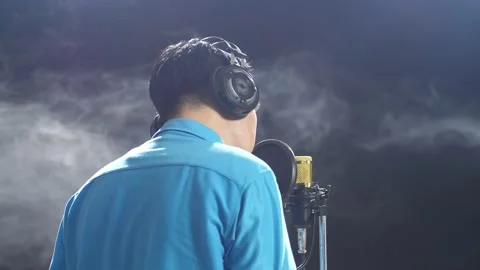 Back View Of A Man With Headphone Rappin... | Stock Video | Pond5
