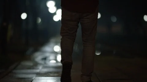 Back view of a man walking at city stree... | Stock Video | Pond5