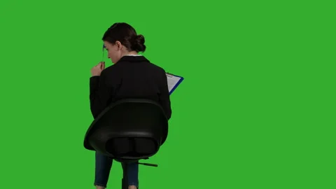 Back view of office worker sitting on ch... | Stock Video | Pond5